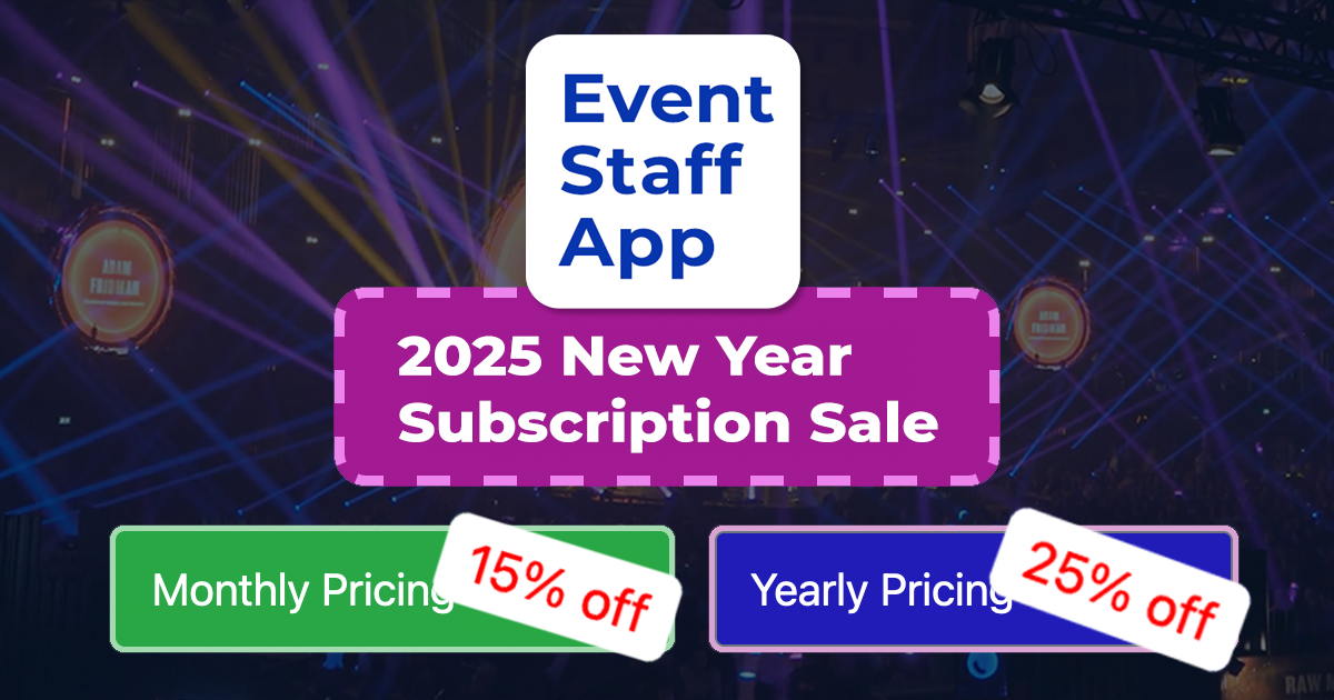 Promotional Pricing - Event Staff App